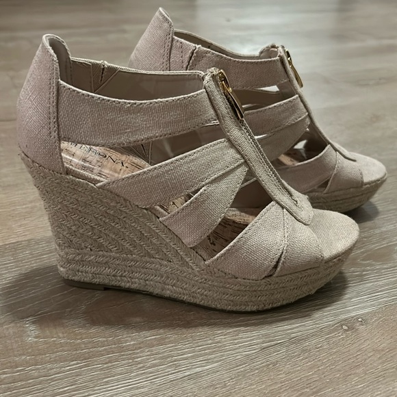 Merona | Shoes | Merona Cream Wedge Sandal | Poshmark